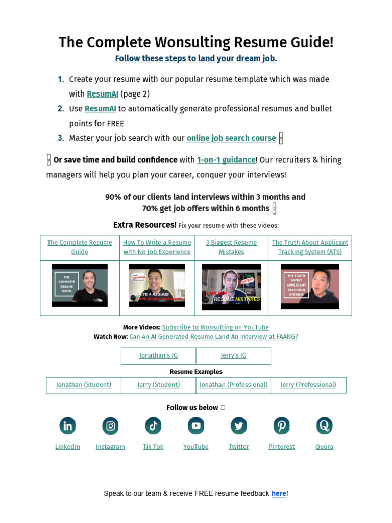 Wonsulting Resume Template (Marketing) | PDF | Résumé | Marketing
