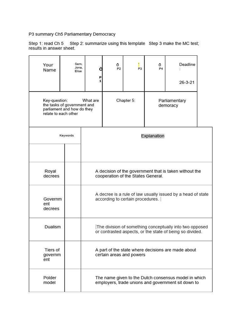 CH5 Eis | PDF | Cabinet (Government) | Secretary Of State