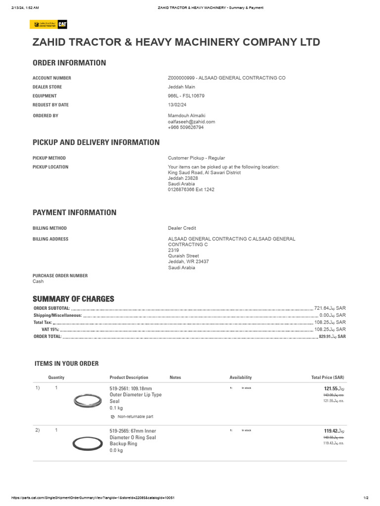 ZAHID TRACTOR & HEAVY MACHINERY - Summary & Payment | PDF | Economies