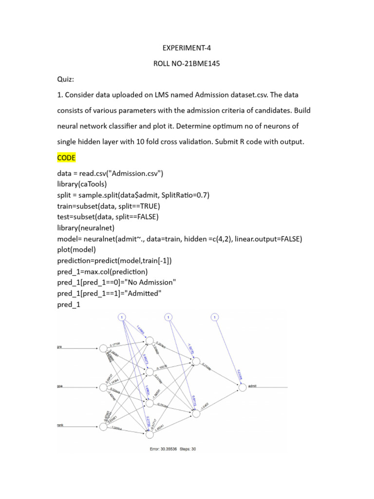 21bme145 Exp 4 | PDF | Teaching Methods & Materials | Science & Mathematics