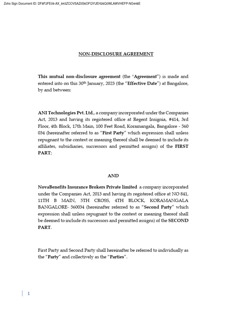 Nda | PDF | Legal Remedy | Trade Secret