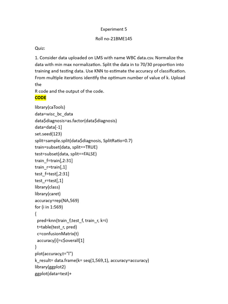 KNN Classification and Regression Analysis | PDF