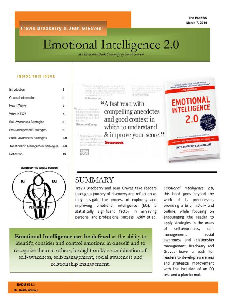 Emotional Intelligence2 0 Bradberry Greaves Ebs | PDF | Emotions | Feeling