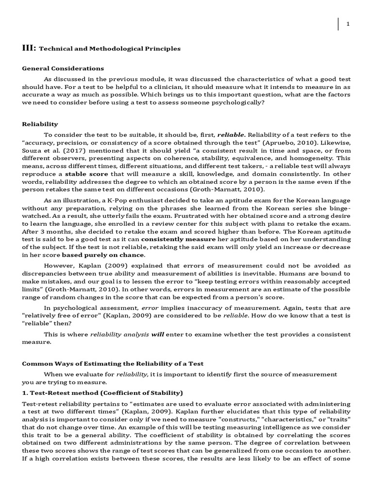 Reliability in Psychological Testing | PDF | Validity (Statistics ...