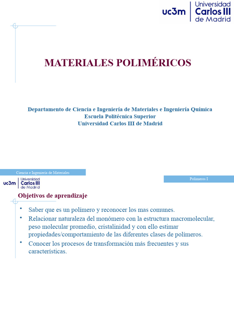 12 - Materiales Poliméricos | PDF | Polímeros | Sustancias químicas