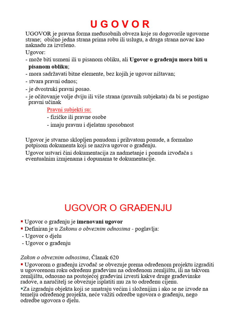 Ugovor o Gradjenju | PDF