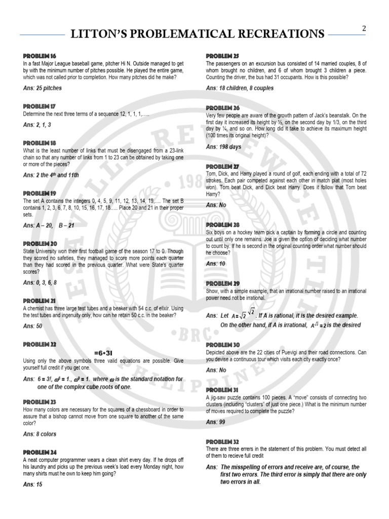 Littons 02 - 1206 | PDF | Mathematics