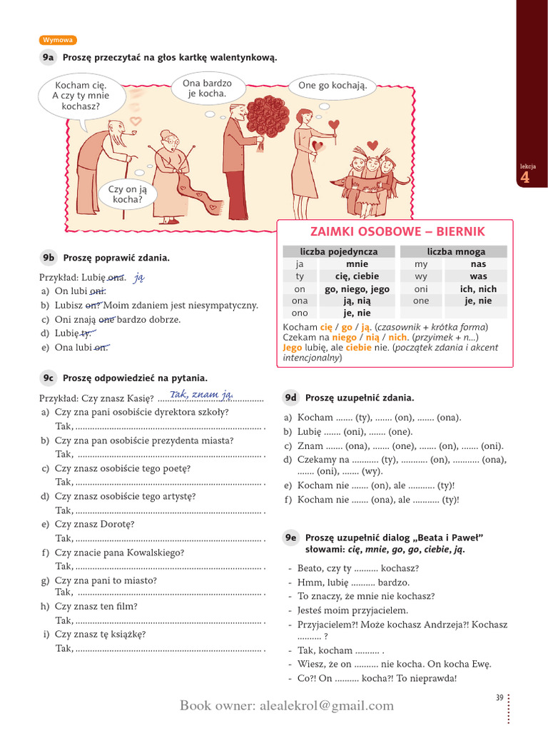 Biernik Zaimki Osobowe | PDF