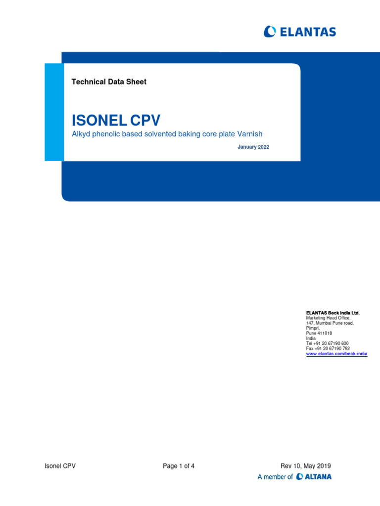 Isonel CPV | PDF | Varnish | Physical Sciences