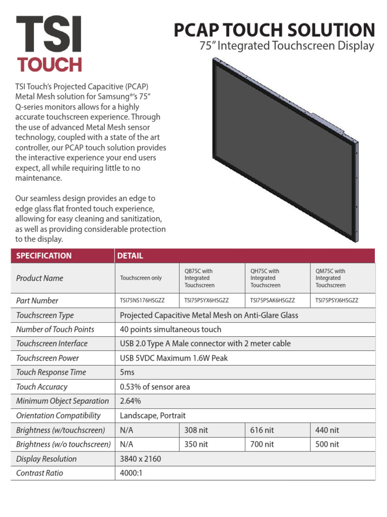 QB75C QH75C QM75C PCAP-rev1.0 | Download Free PDF | Touchscreen | Usb
