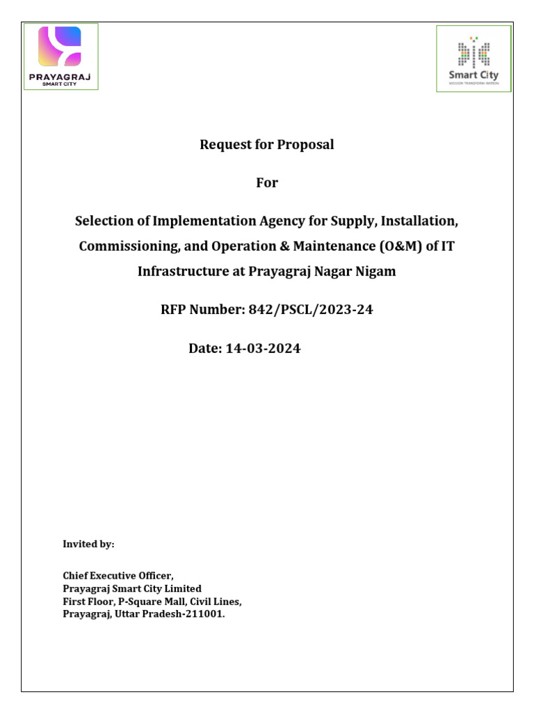 Tender Document | PDF | Request For Proposal | Legal Liability