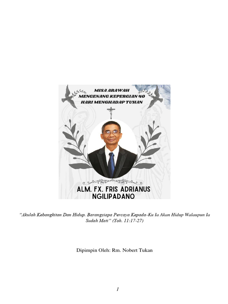 Doa 40 Hari untuk Alm. FX. Fris Adrianus | PDF