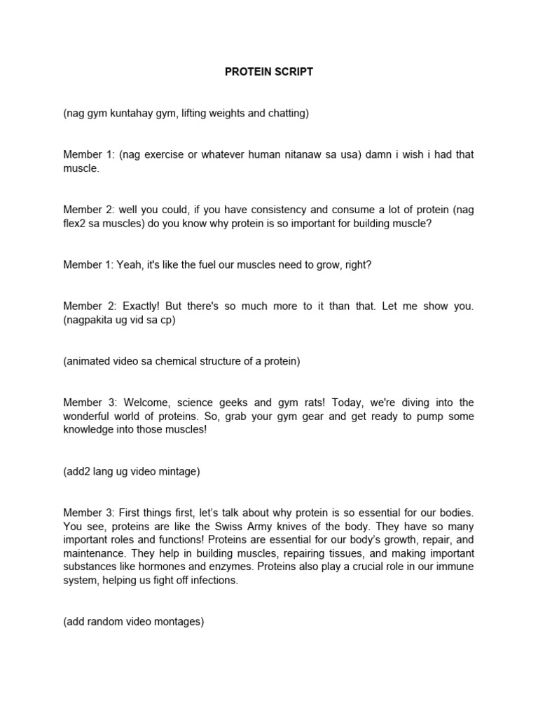 Protein Script | PDF | Proteins | Metabolism