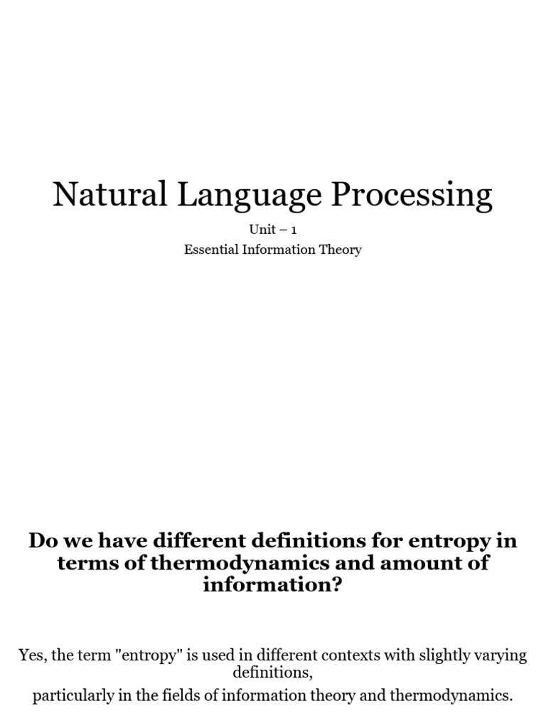 Natural Language Processing Natural Language Processing: Unit - 1 ...