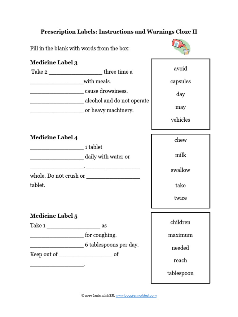 PrescriptionMedicinesCloze2 - Extension | PDF | Pharmacology ...
