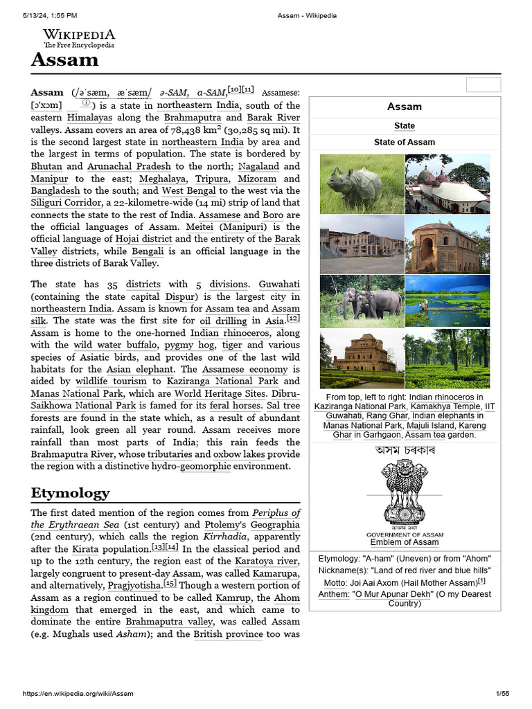 Assam - Beautiful Land | PDF