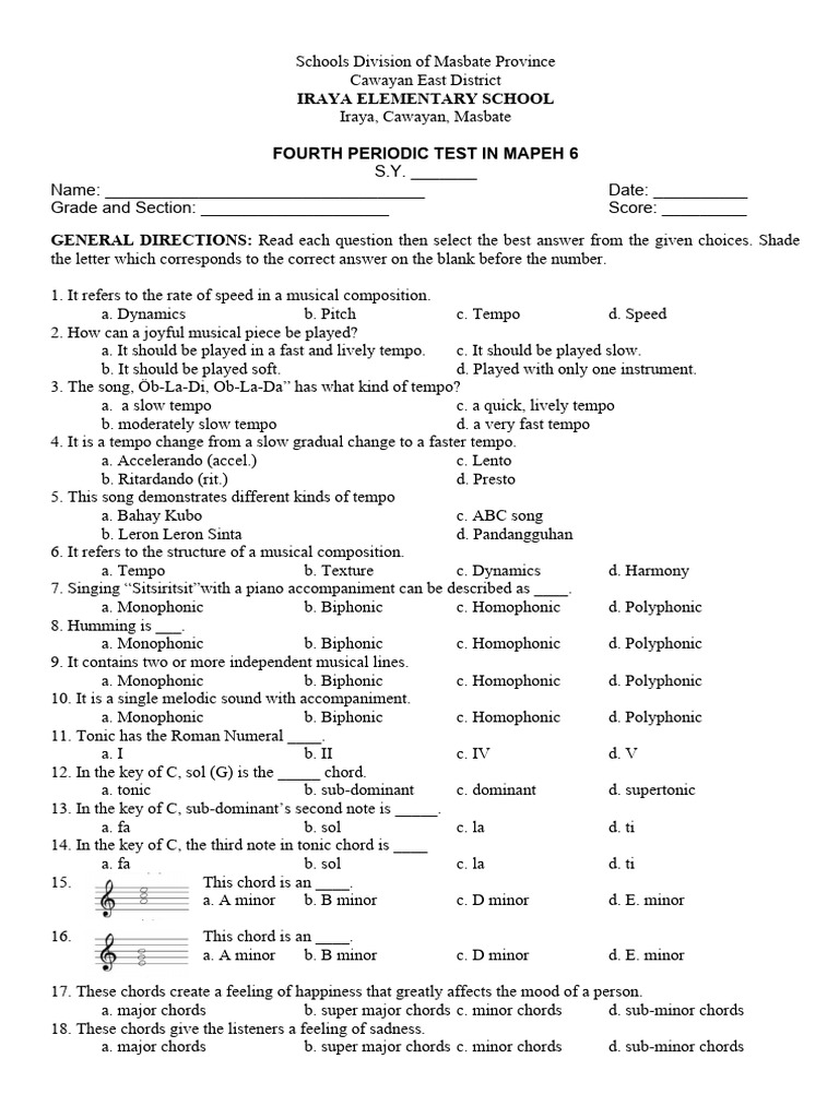 PT - Mapeh 6 - Q4 V2 | PDF | Chord (Music) | Dances PT - Mapeh 6 - Q4 V2 | PDF | Chord (Music) | Dances