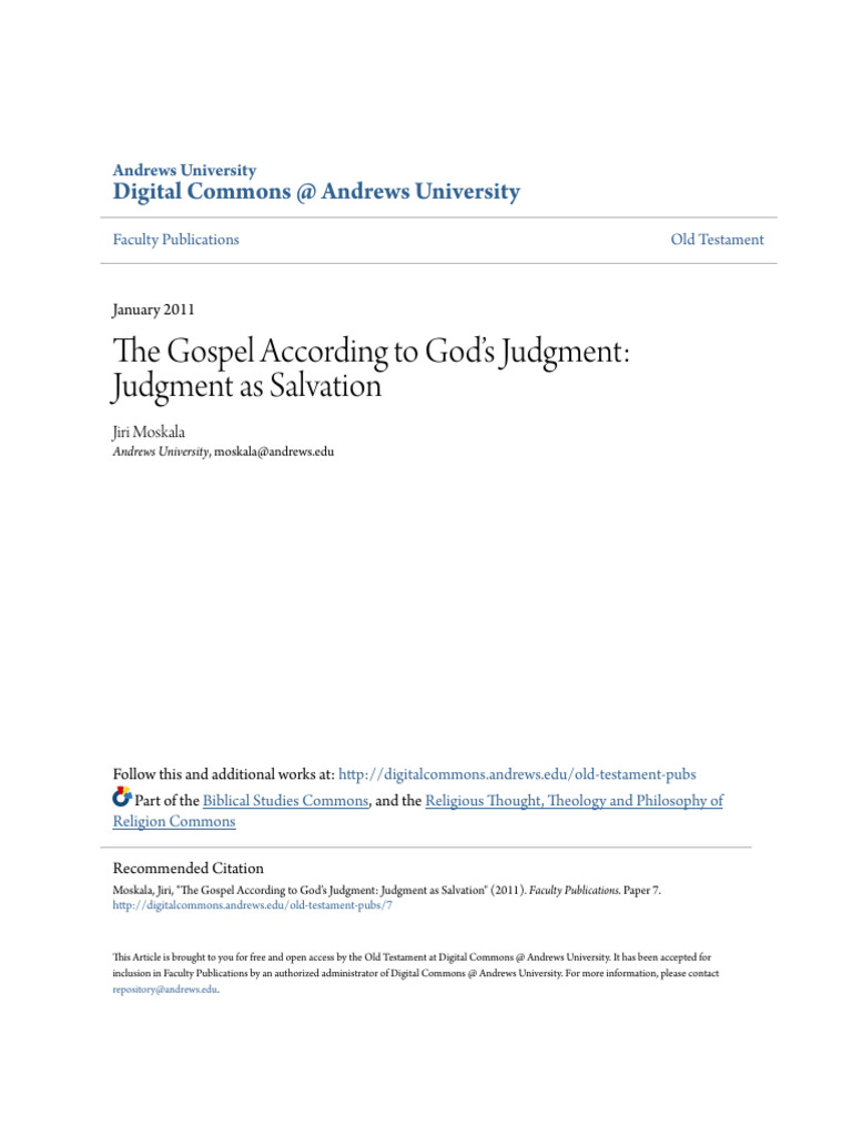 The Gospel According To God - S Judgment - Judgment As Salvation | PDF ...