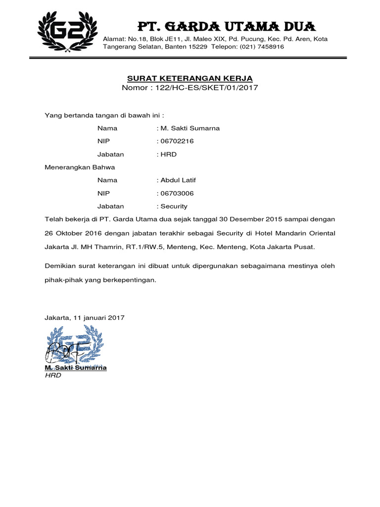 Faklaring PT Garda Utama 2 | PDF