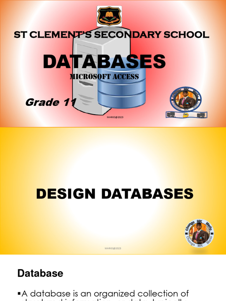 Databases (Microsoft Access) Grade 11 | PDF | Databases | Microsoft Access