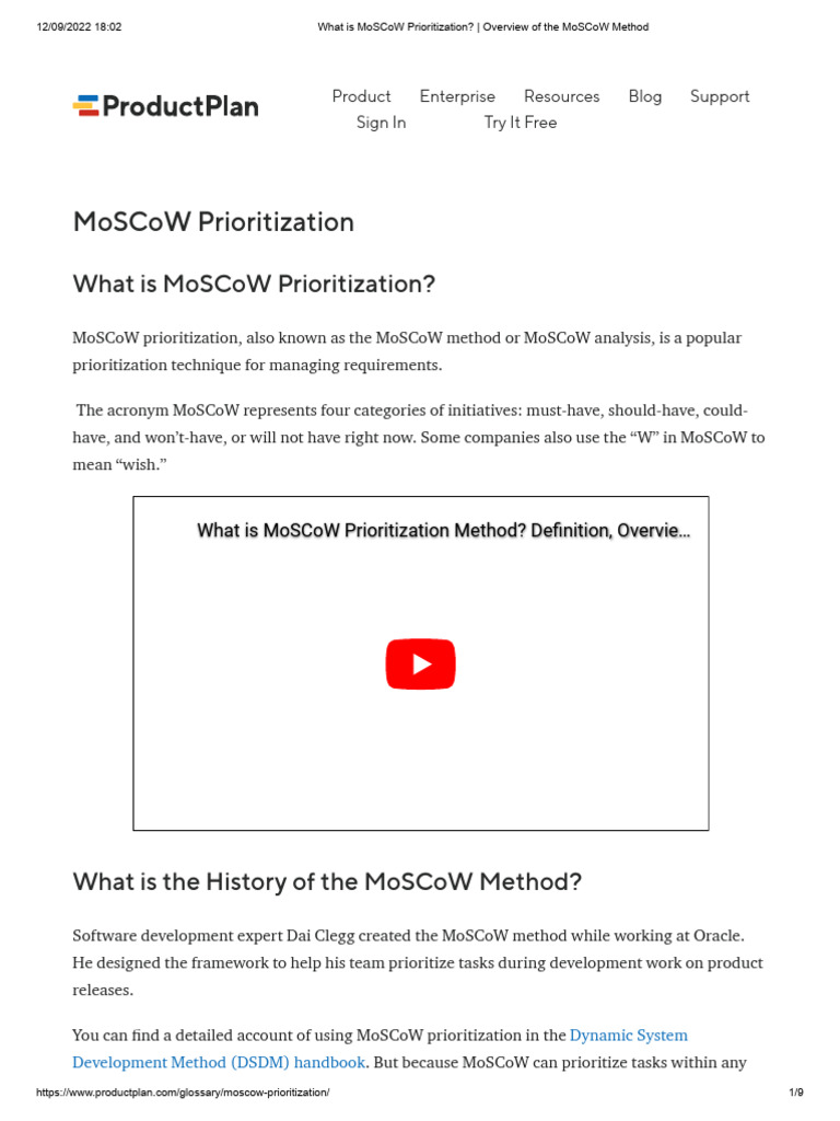 What Is Moscow Prioritization? | PDF | Methodology | Business