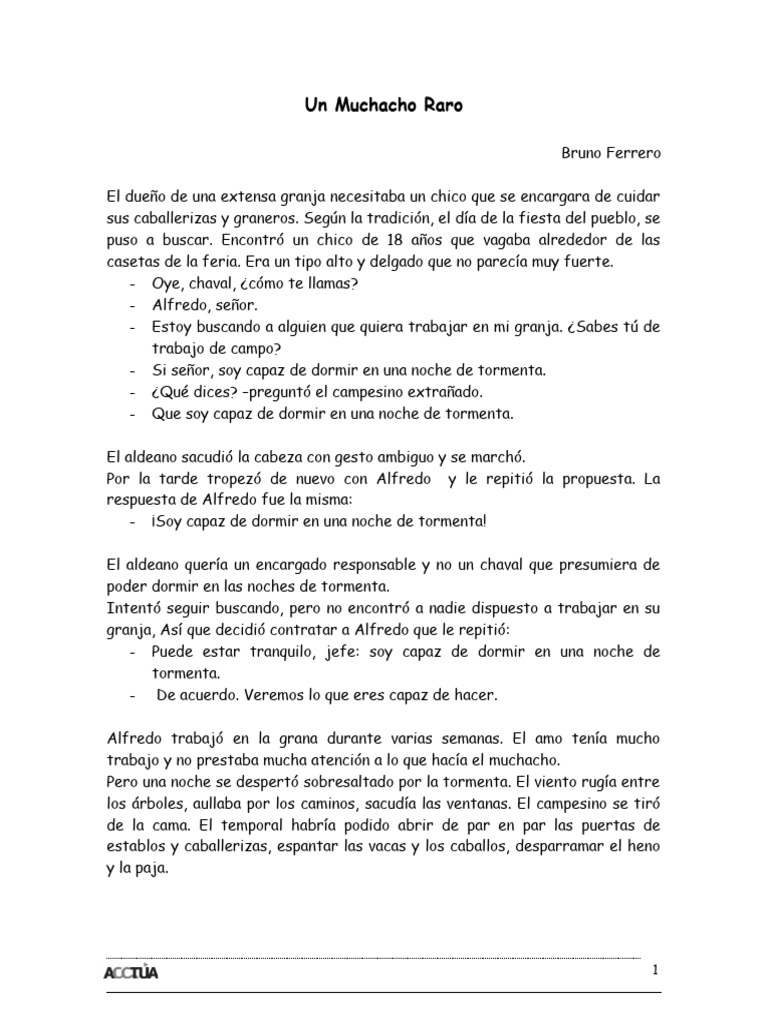 Un Muchacho Raro | PDF