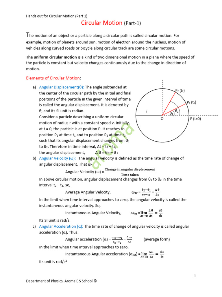 Circular Motion Part 1 | PDF | Acceleration | Force