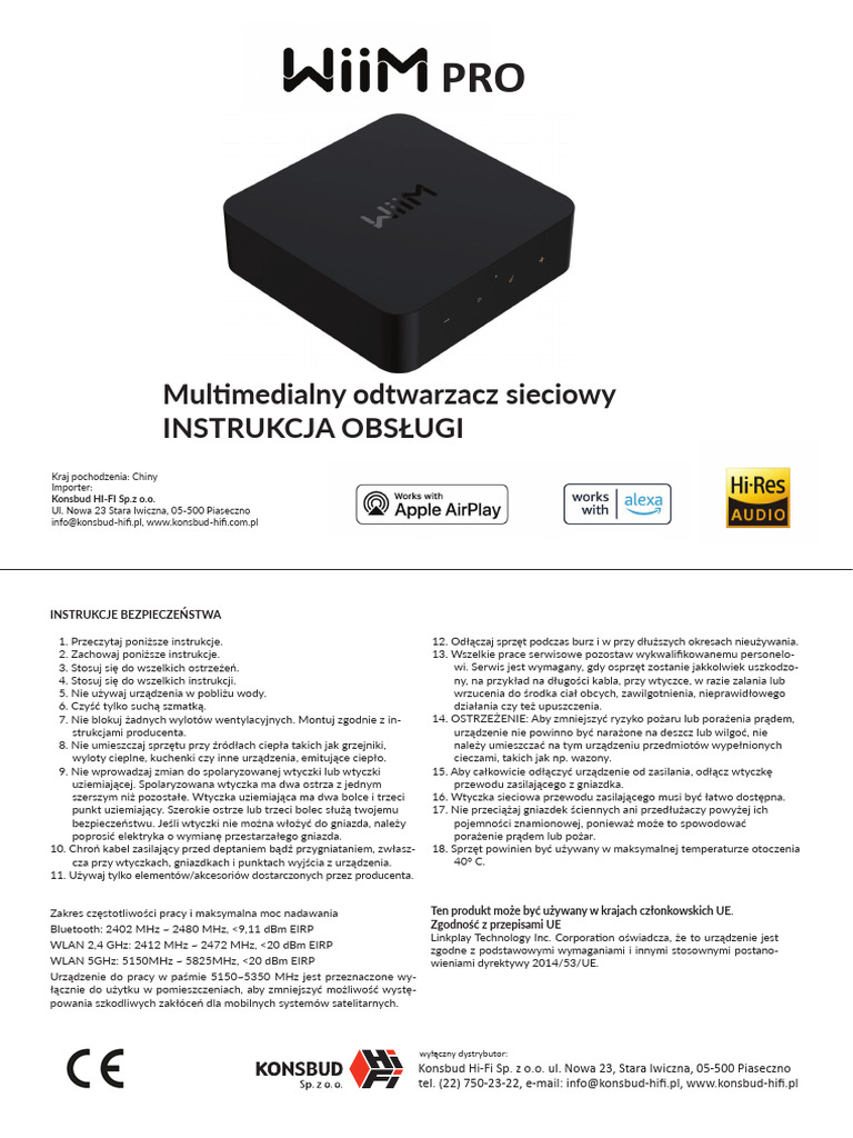 WiiM Pro Manual PL | PDF