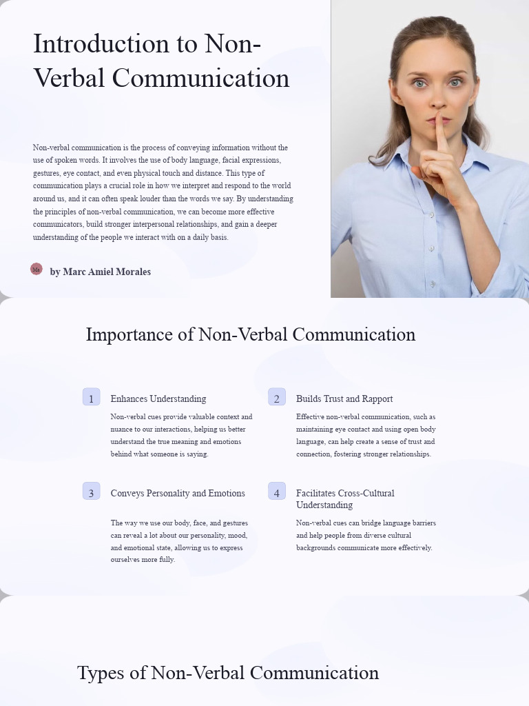 Introduction To Non Verbal Communication | PDF | Nonverbal ...