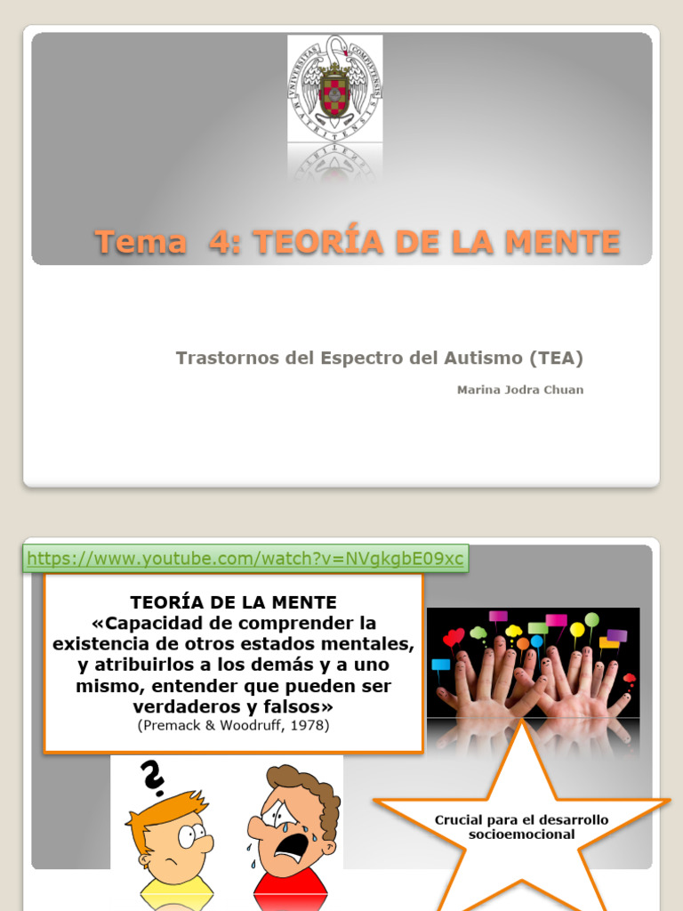 Teoría de la Mente y Autismo | PDF | Teoria de la mente | Espectro autista