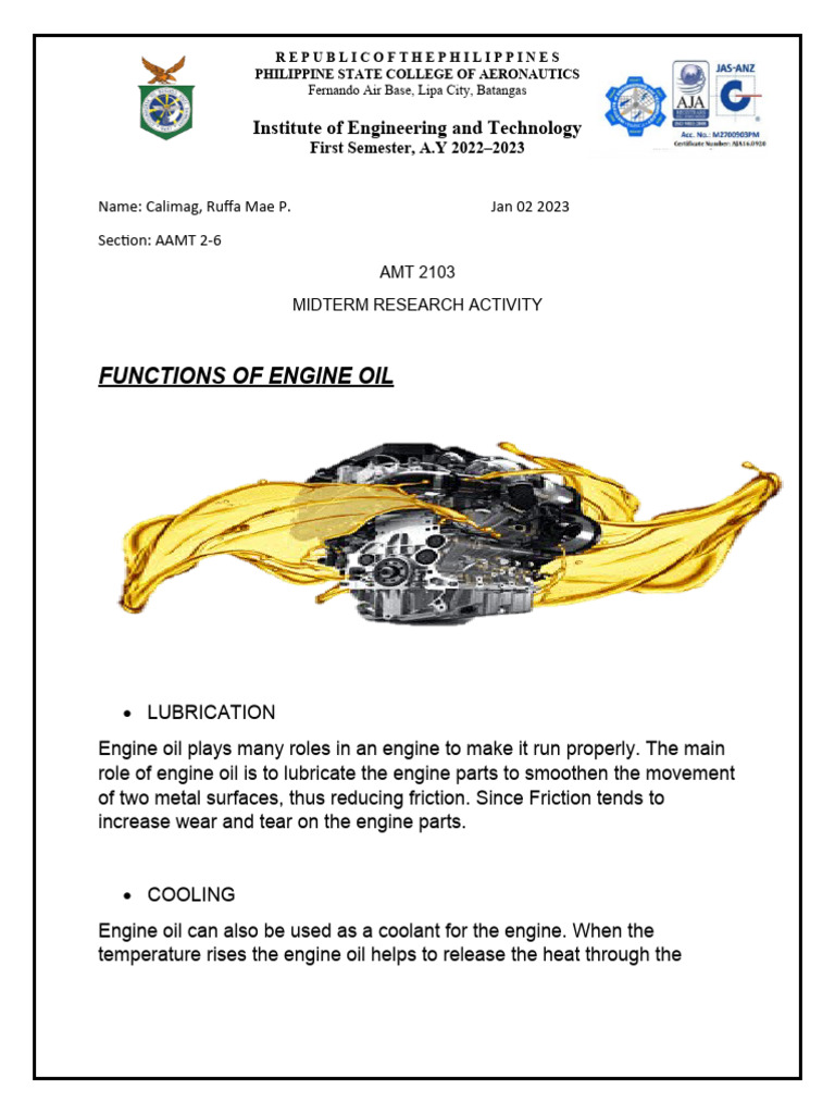 Research Activity Amt 2103 | PDF | Lubricant | Motor Oil