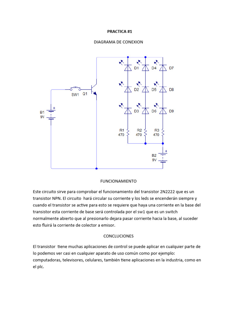 Circuitos con Transistores y SCR: Prácticas | PDF | Transistor ...