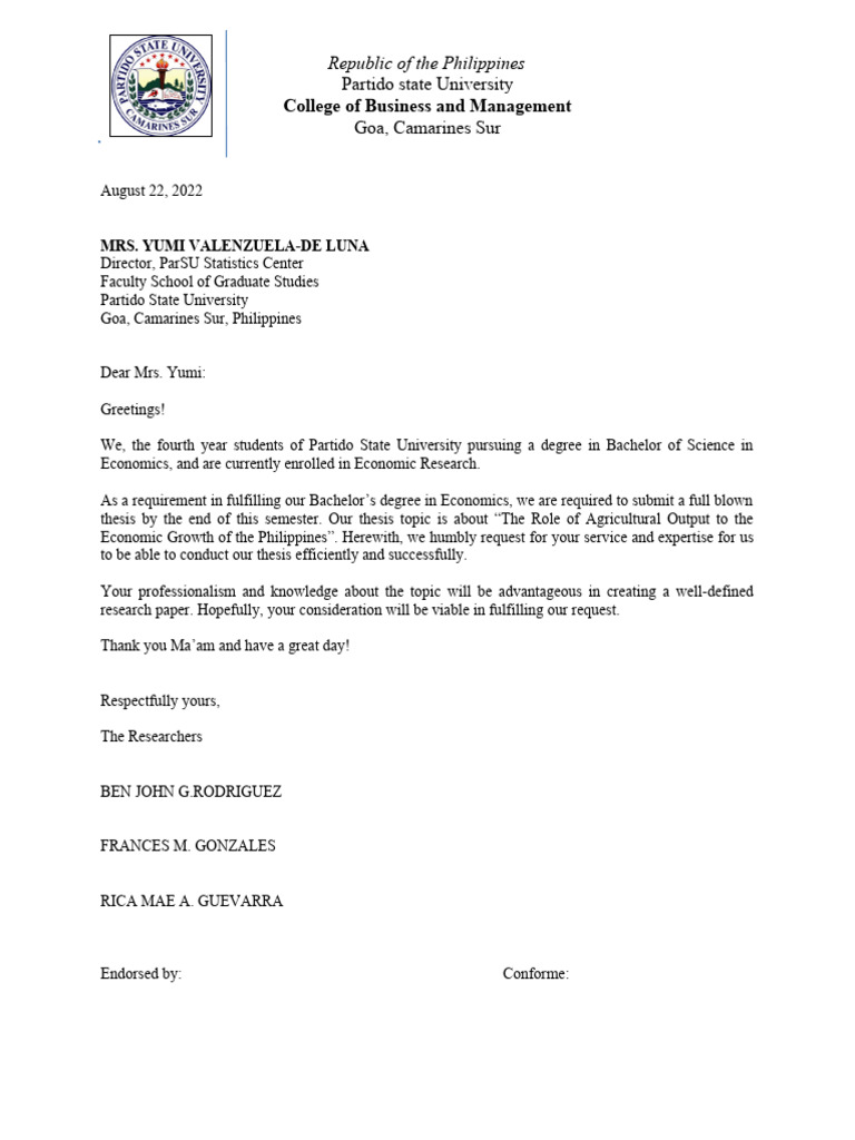 Letter Template Thesis Adviser | PDF