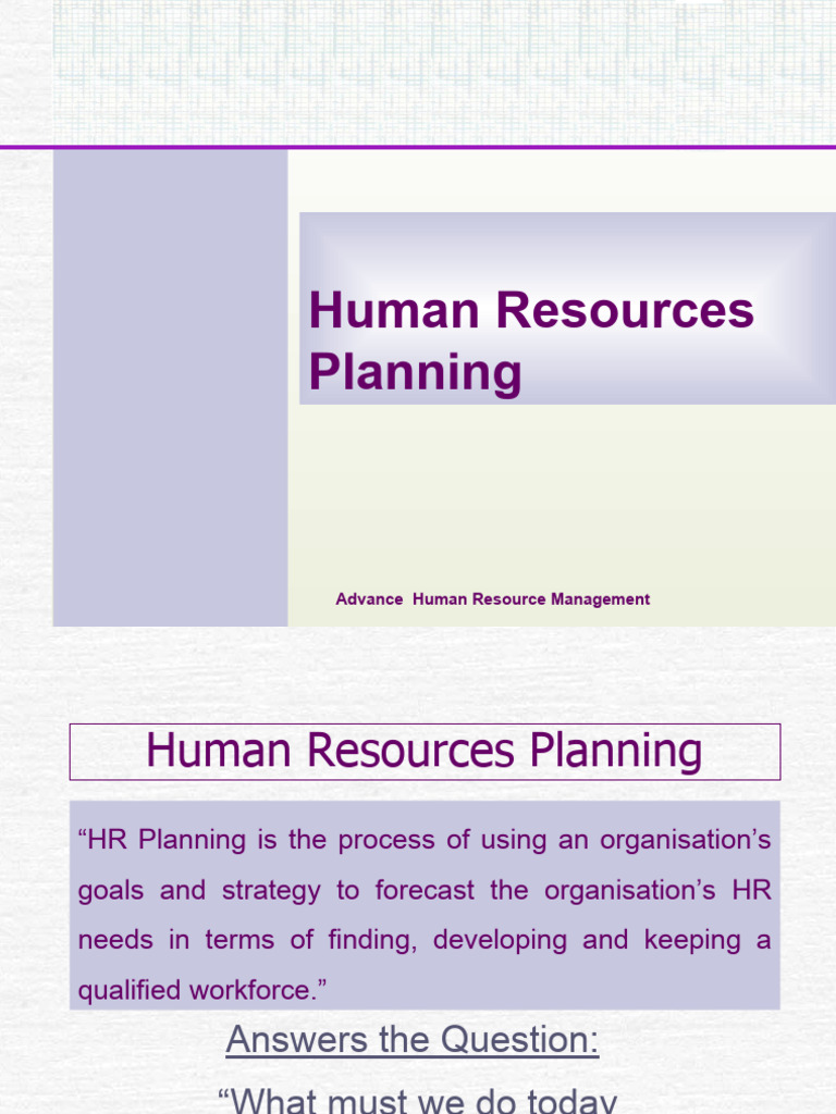 Human Resource Planning | PDF | Human Resources | Human Resource Management