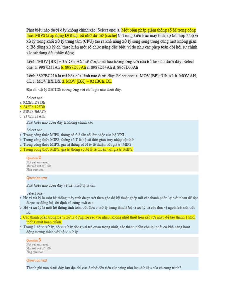 Phát biểu nào dưới đây không chính xác | PDF