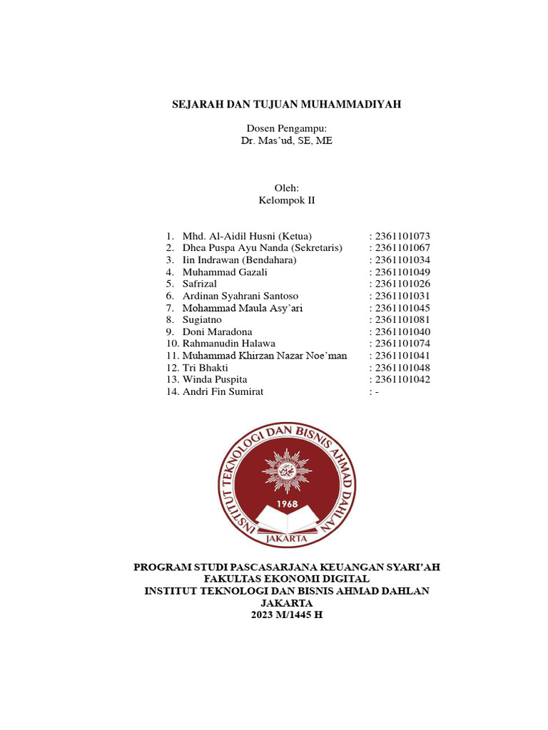 Kel. II - Sejarah Dan Tujuan Muhammadiyah | PDF | Karier & Perkembangan