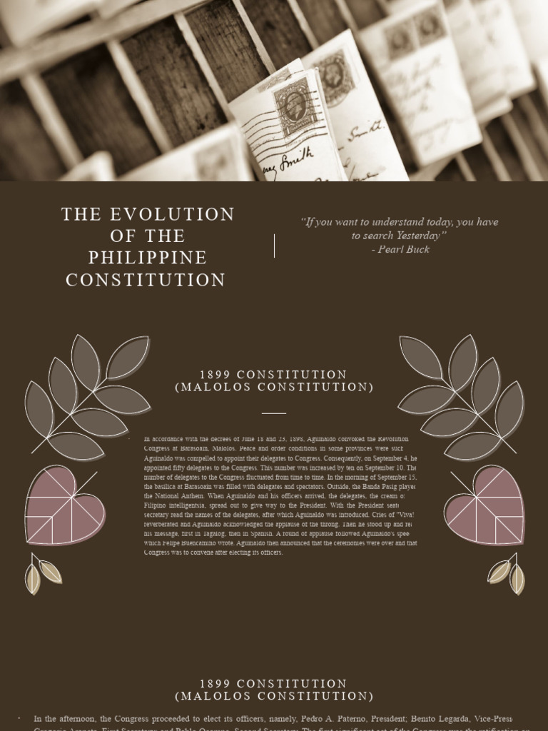 The Evolution of The Philippine Constitution | PDF | President Of The ...