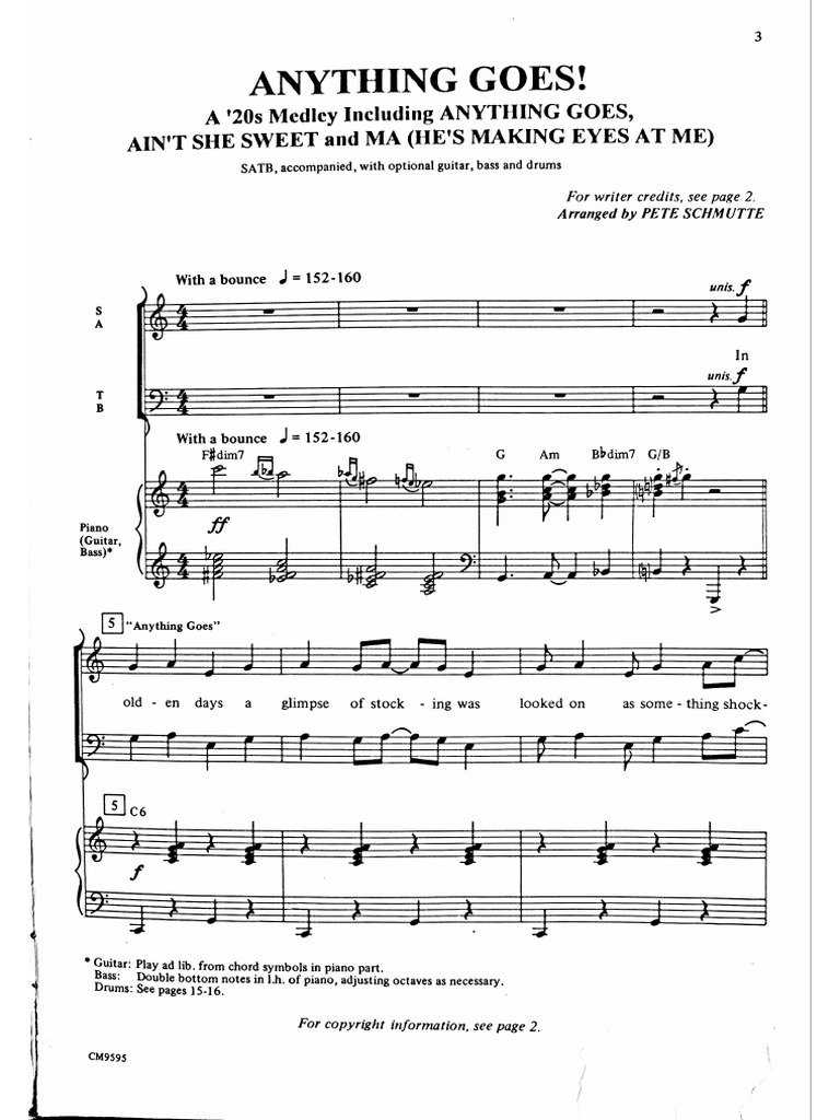 Anything Goes 20s Medley | PDF