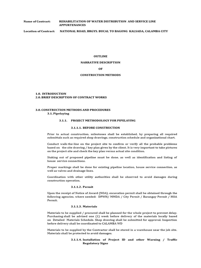 Methodology For REHABILITATION OF WATER DISTRIBUTION AND SERVICE LINE ...
