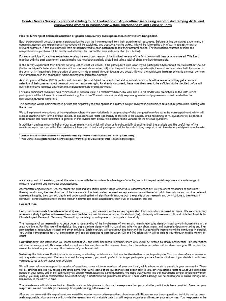 Gender Norms Background Consent Instructions and Questionnaire FINAL ...