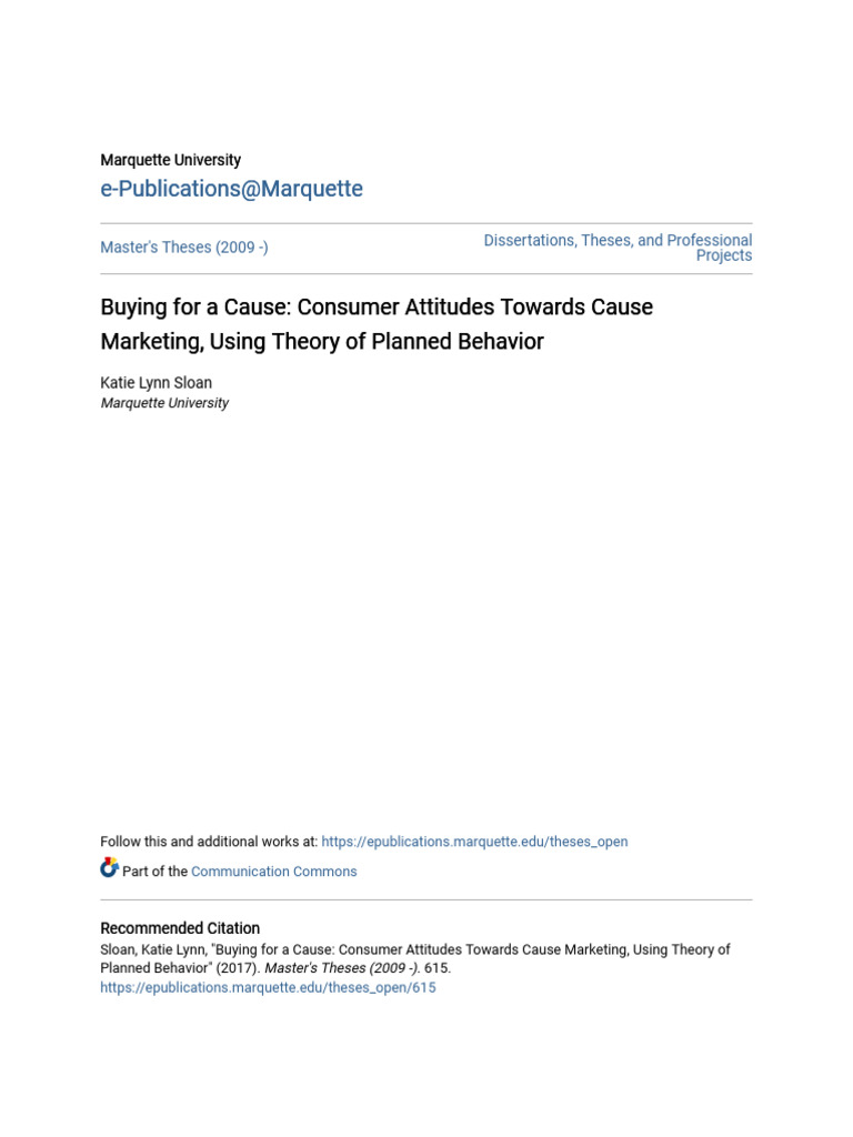 Buying For A Cause - Consumer Attitudes Towards Cause Marketing U | PDF ...