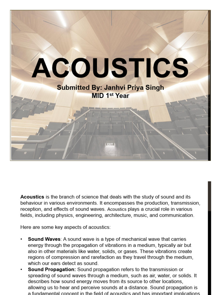 Acoustics Presentation | Download Free PDF | Sound | Acoustics