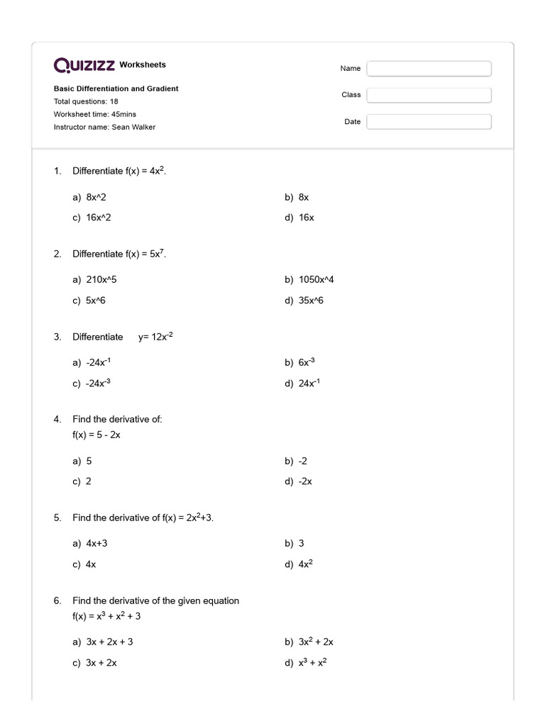 Calculus Derivatives Practice | PDF | Derivative | Calculus