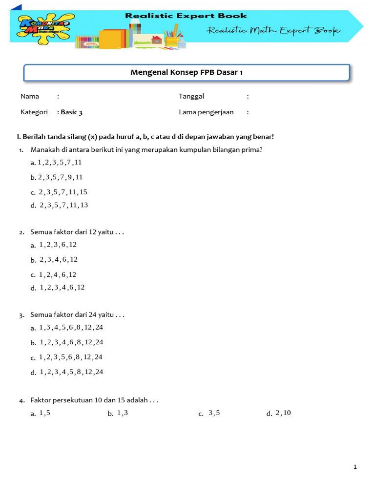 A.26 Mengenal Konsep FPB Dasar 1 | PDF