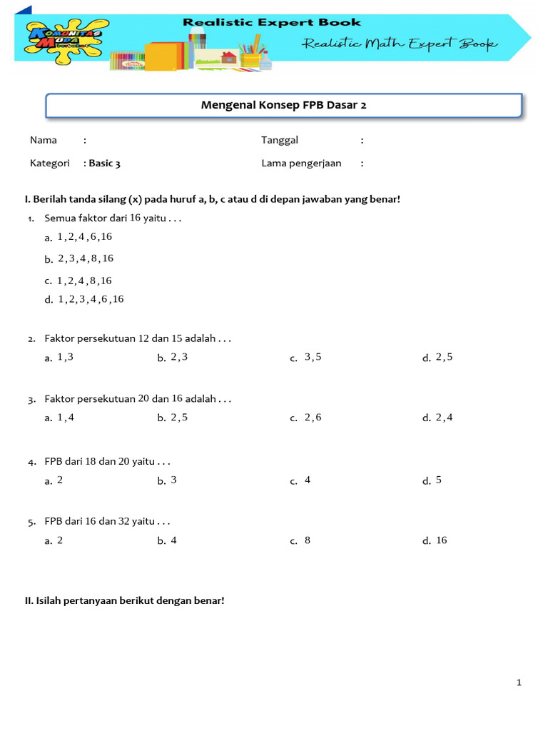 A.27 Mengenal Konsep FPB Dasar 2 | PDF