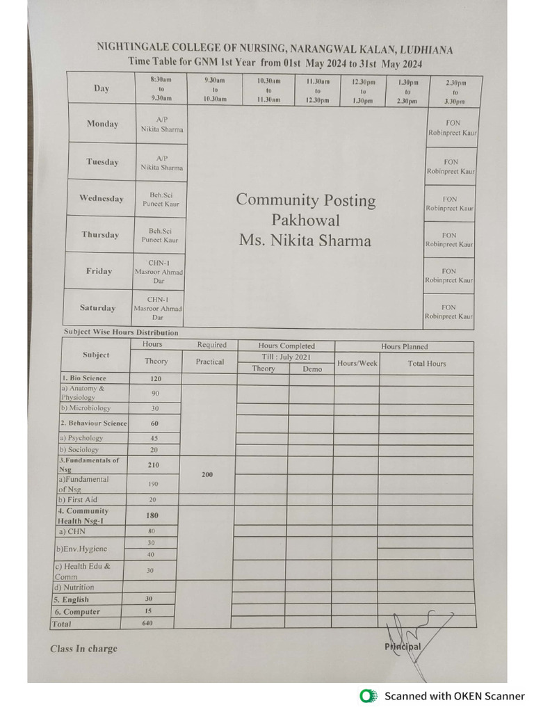 Time Table (May, 2024) | PDF