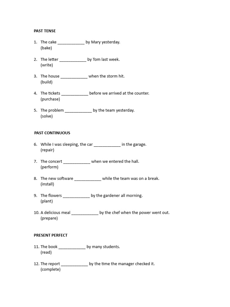 Passive Voice Exercise | PDF