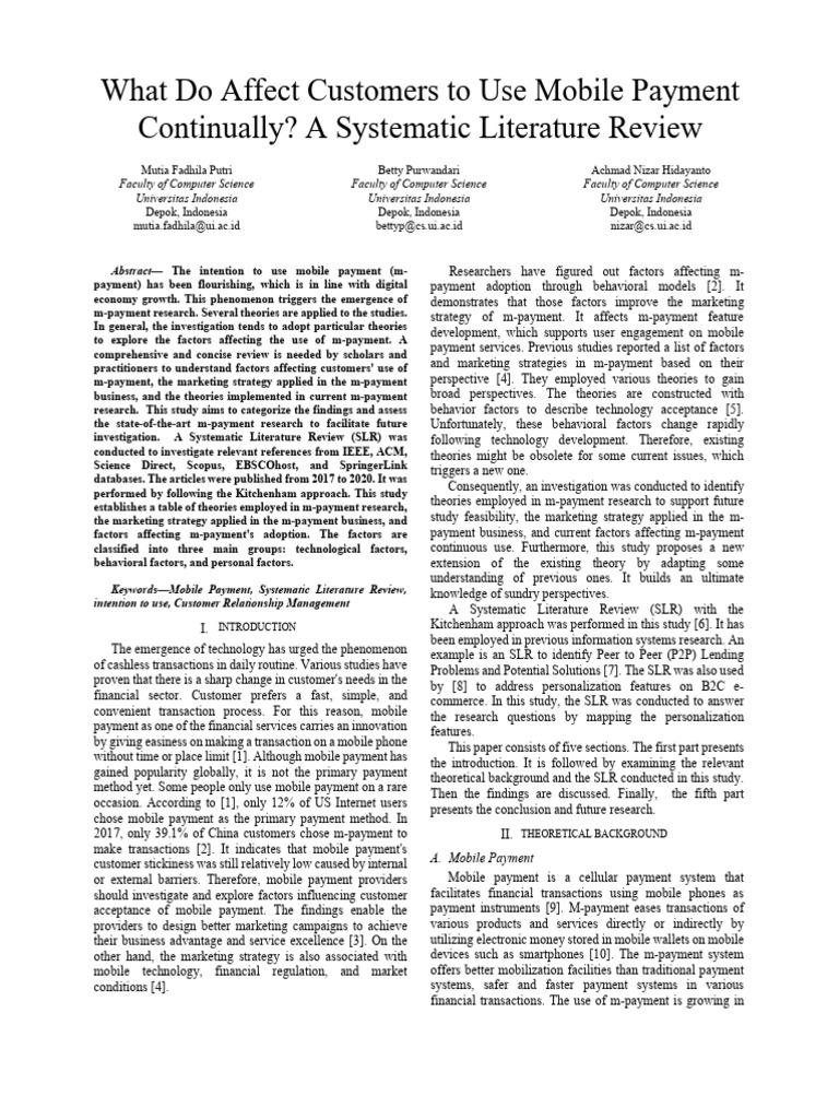 Factors Influencing Mobile Payment Use | PDF | Customer Relationship Management | Marketing