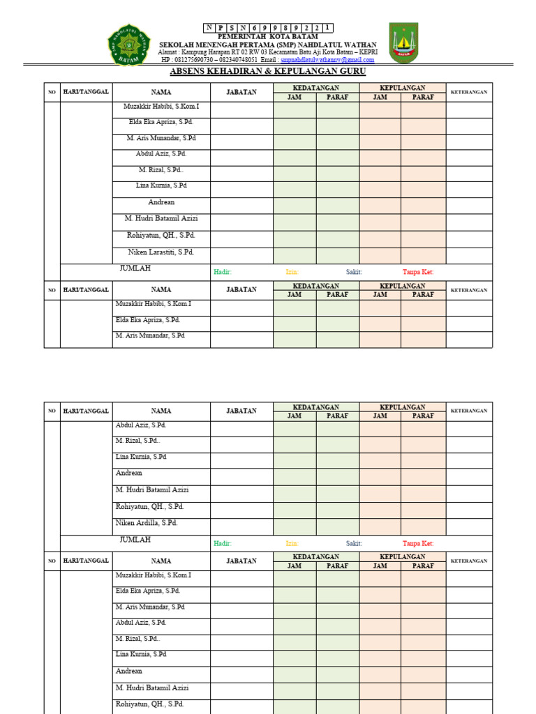 Absen Guru SMP | PDF