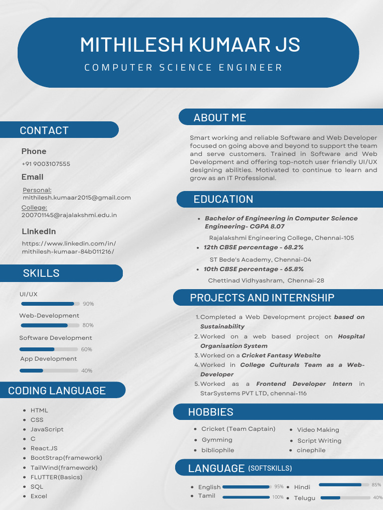 Mithilesh Kumaar Resume May | PDF | Web Development | World Wide Web